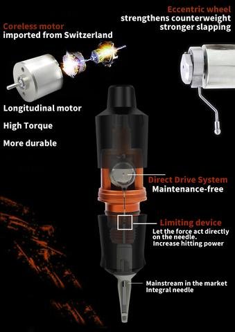 Bronc Pen V9 Tattoo Pen 3.5 mm Stroke | dovmemalzemesi.com